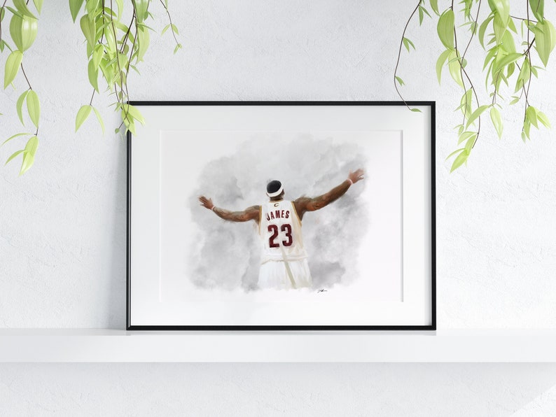 Lebron James Cleaveland LA Painting. Digital Print PDF Printable ...