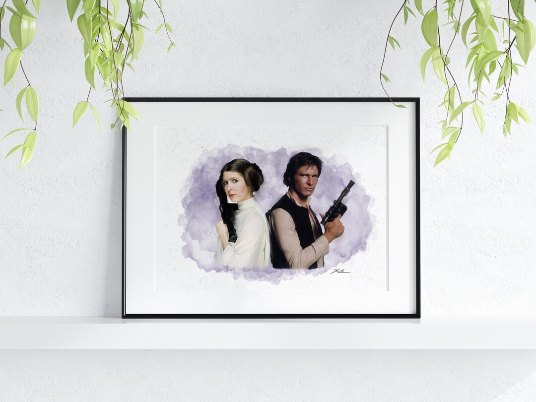 Princess Leia and Han Solo Digital Digital Print PDF Printable Artwork ...