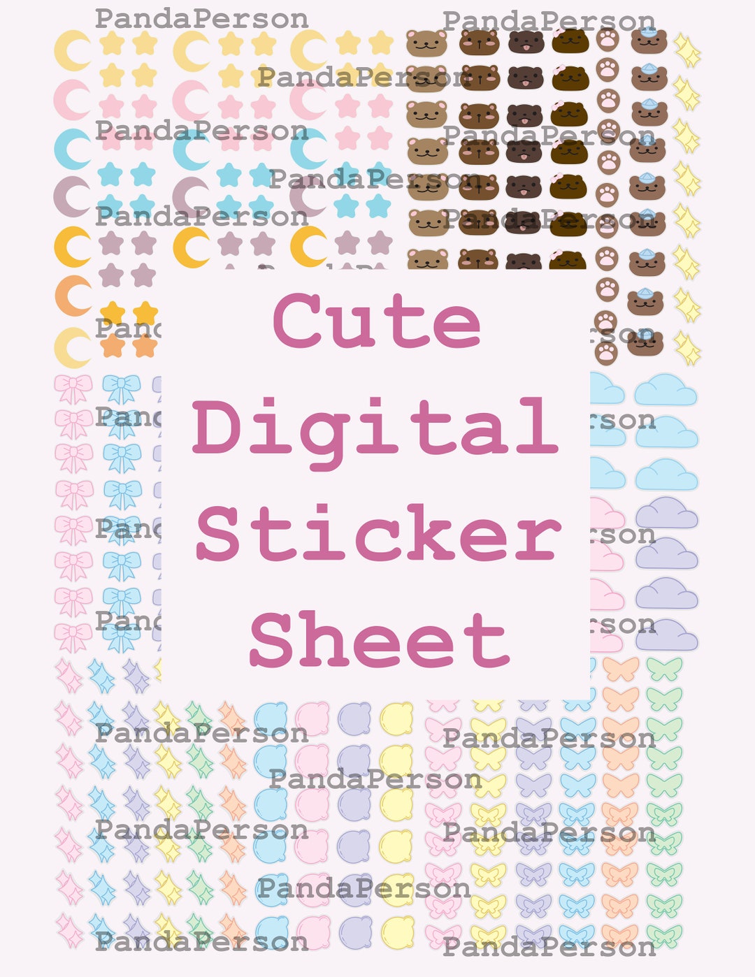 Cute Digital And/or Printable Sticker Sheet - Etsy