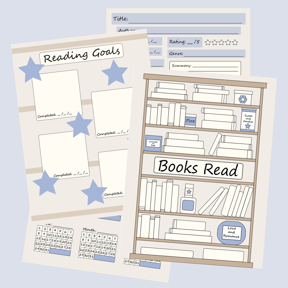 Digital Reading and Book Tracking Journal PDF File - Etsy