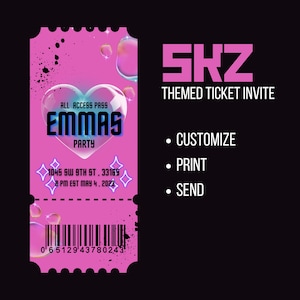 Stray Kids Maxident Themed Party Ticket Invitation , Instant Download ...