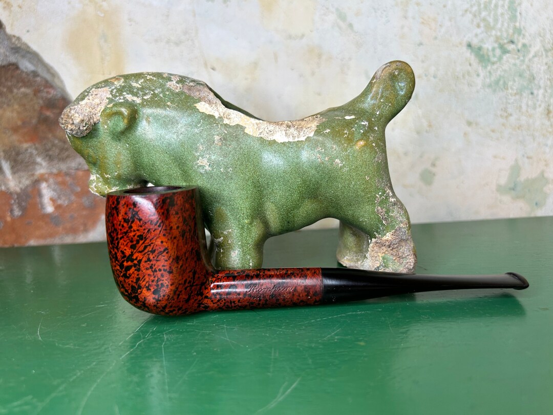 Estate Pipe Billiard Shape With Squared Sides / Vulcanite Stem Thompson ...