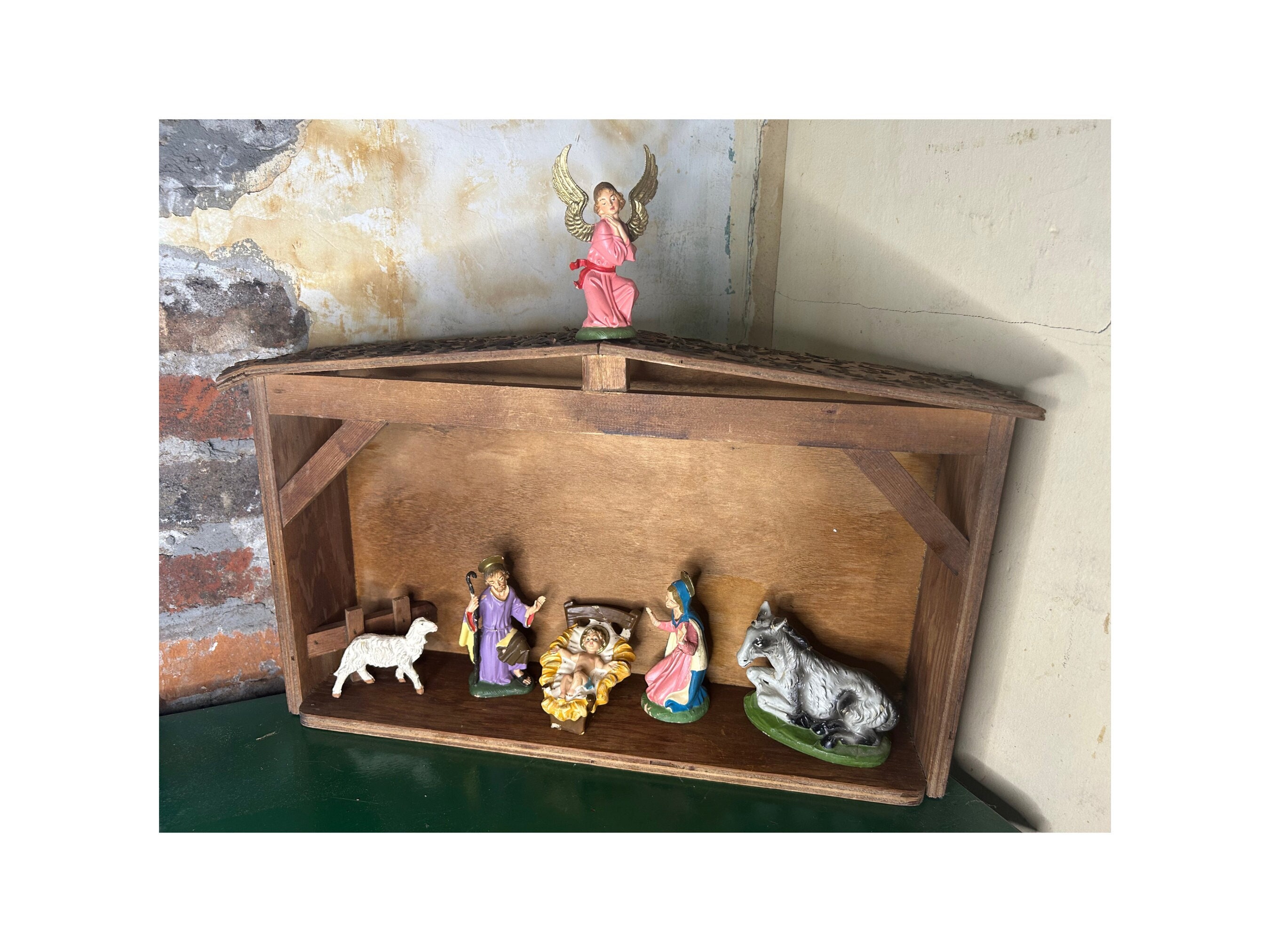 Vintage Italian Nativity Set With Hand Made Creche Baby Jesus, Joseph ...