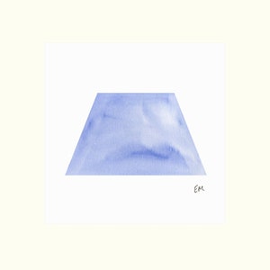 BLUE TRAPEZOID WATERCOLOR Art, Shapes, Artwork, Wall Art, Nursery Art ...
