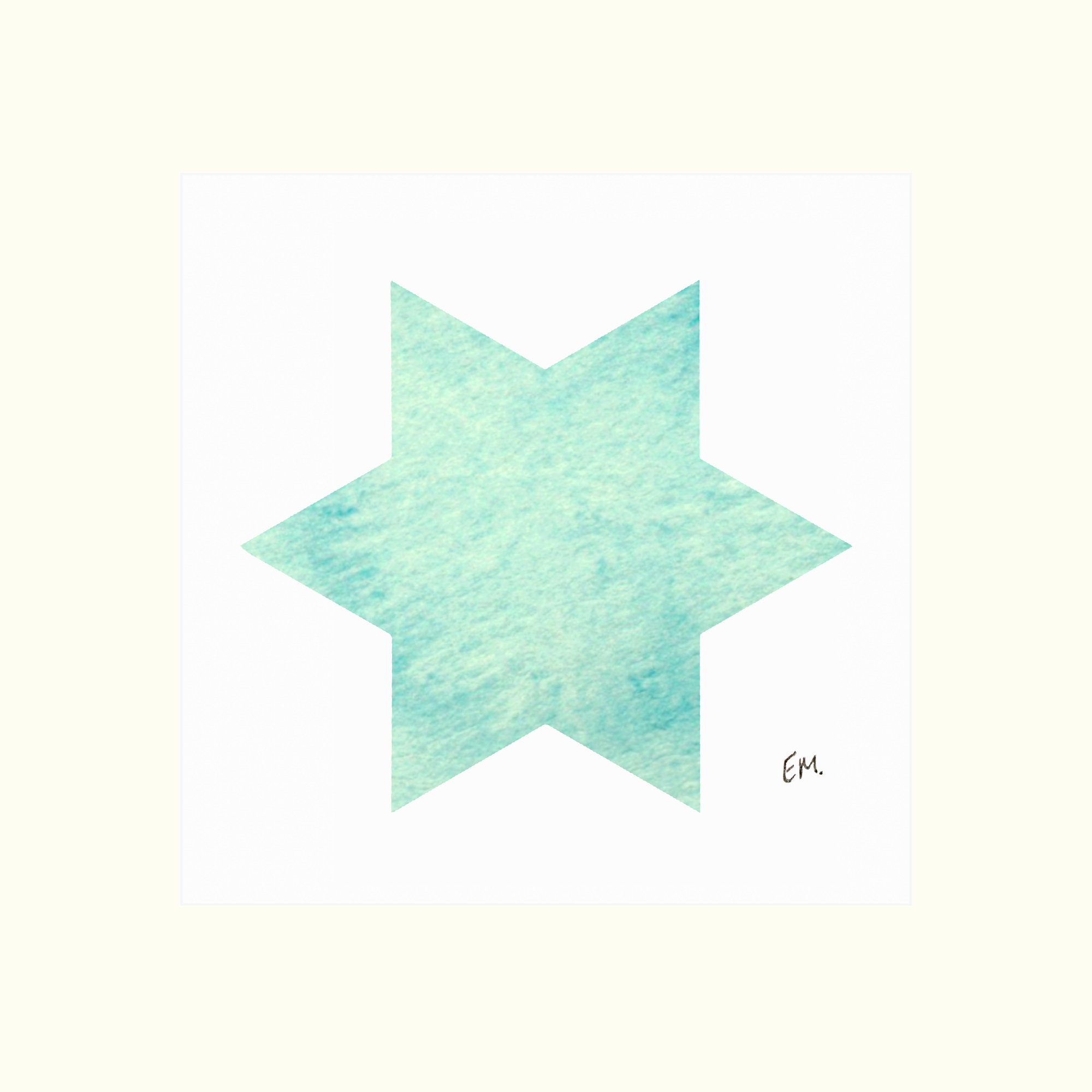 AQUA STAR WATERCOLOR Art, Shapes, Artwork, Wall Art, Nursery Art ...