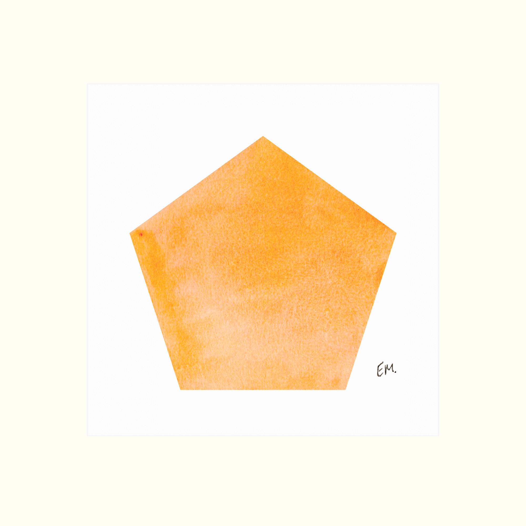 ORANGE PENTAGON WATERCOLOR Art, Shapes, Artwork, Wall Art, Nursery Art ...
