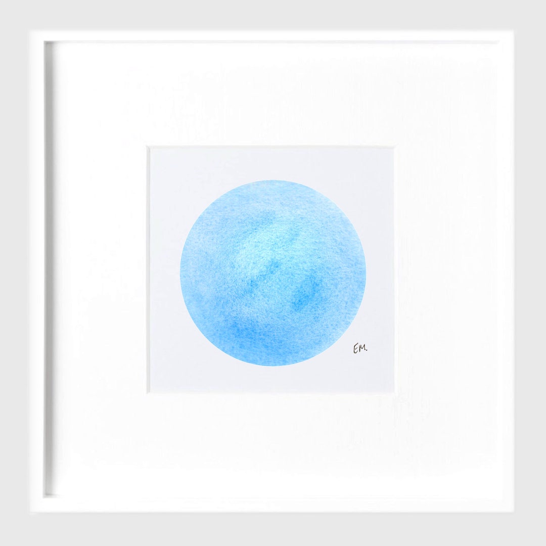BLUE CIRCLE WATERCOLOR Art, Shapes, Artwork, Wall Art, Nursery Art ...