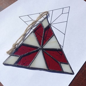 Pattern for a Simple Geometric Triangle Stained Glass Suncatcher Panel ...