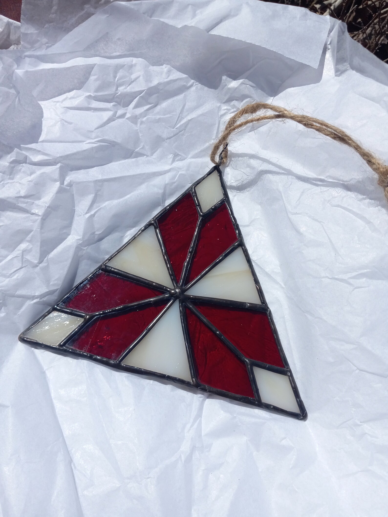 Pattern for a Simple Geometric Triangle Stained Glass Suncatcher Panel ...
