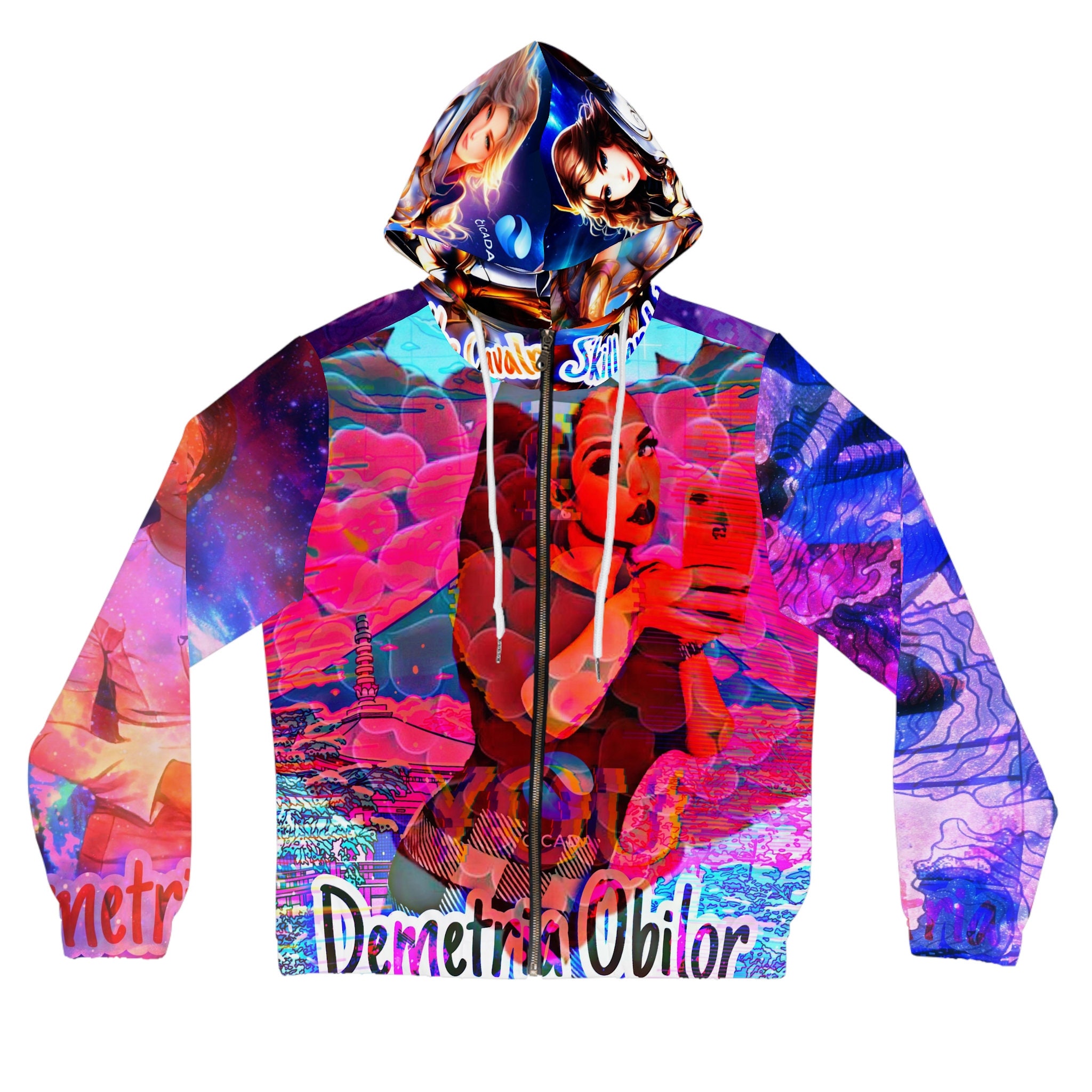 Cicada Striker Obilor Giant Heart Womens Full-zip Hoodie AOP - Etsy