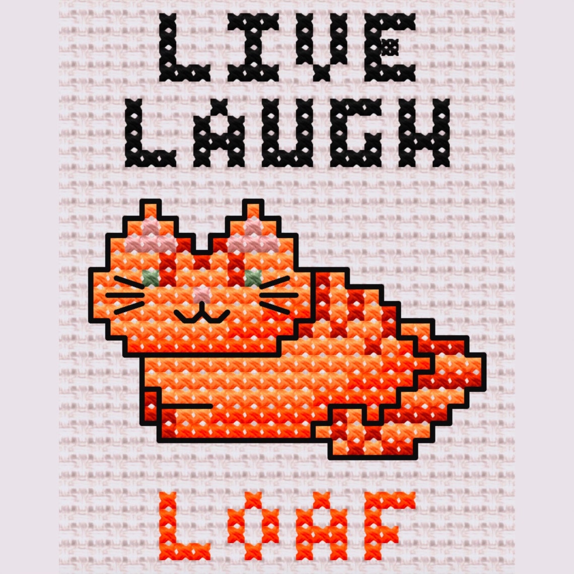 Cat - Live Laugh Loaf Cross Stitch PATTERN ONLY - Etsy