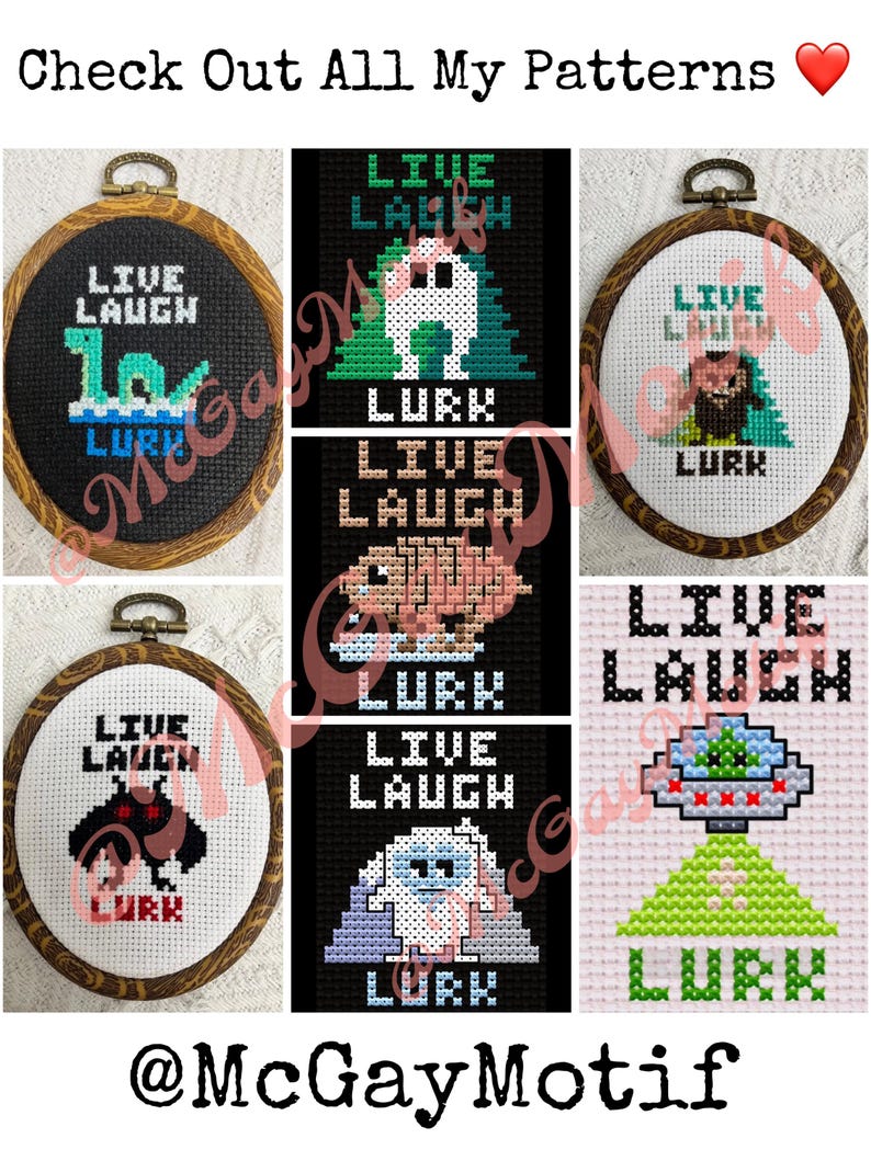Fresno Nightcrawler - Live Laugh Lurk Cross Stitch PATTERN ONLY - Etsy