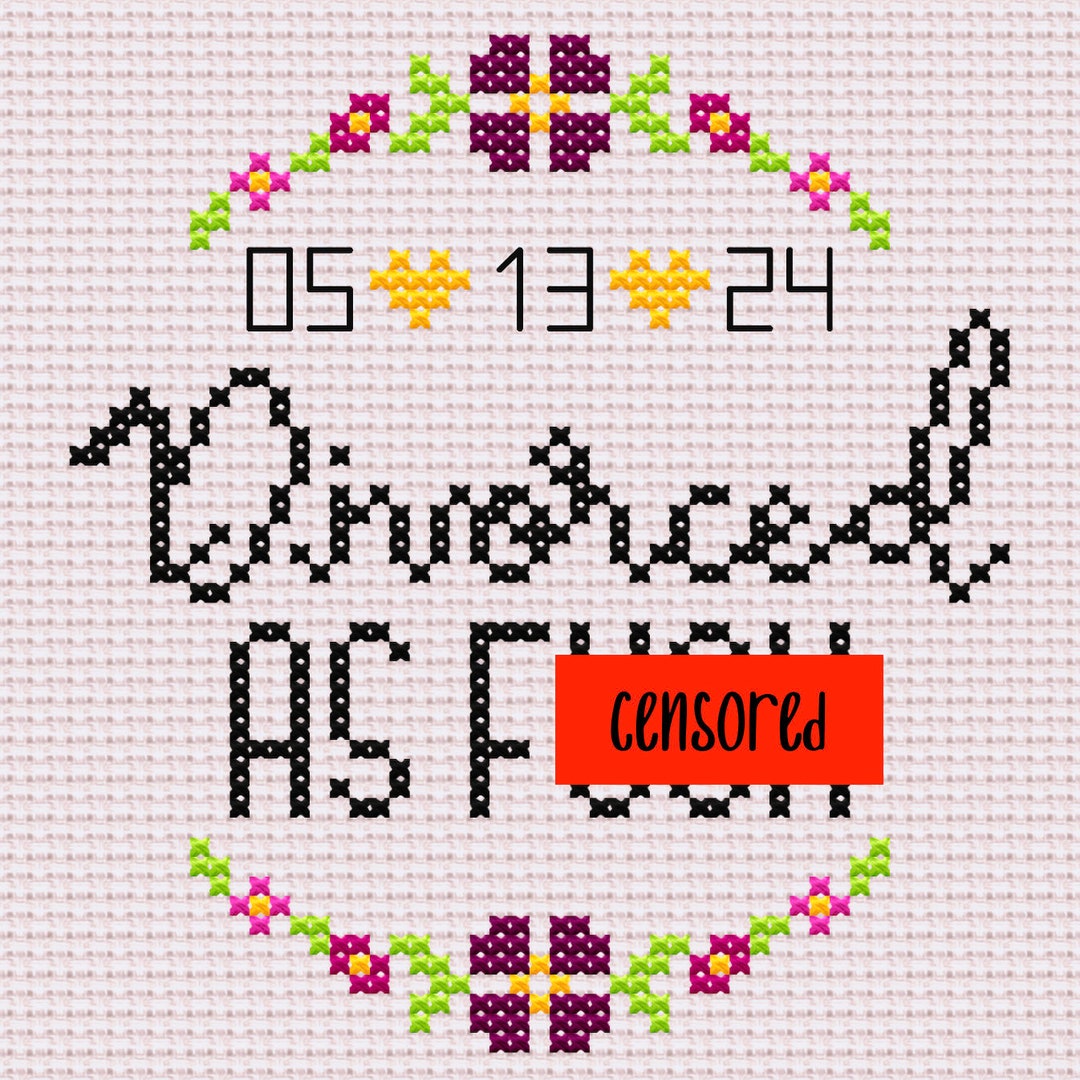 Divorced AF Cross Stitch PATTERN ONLY - Etsy