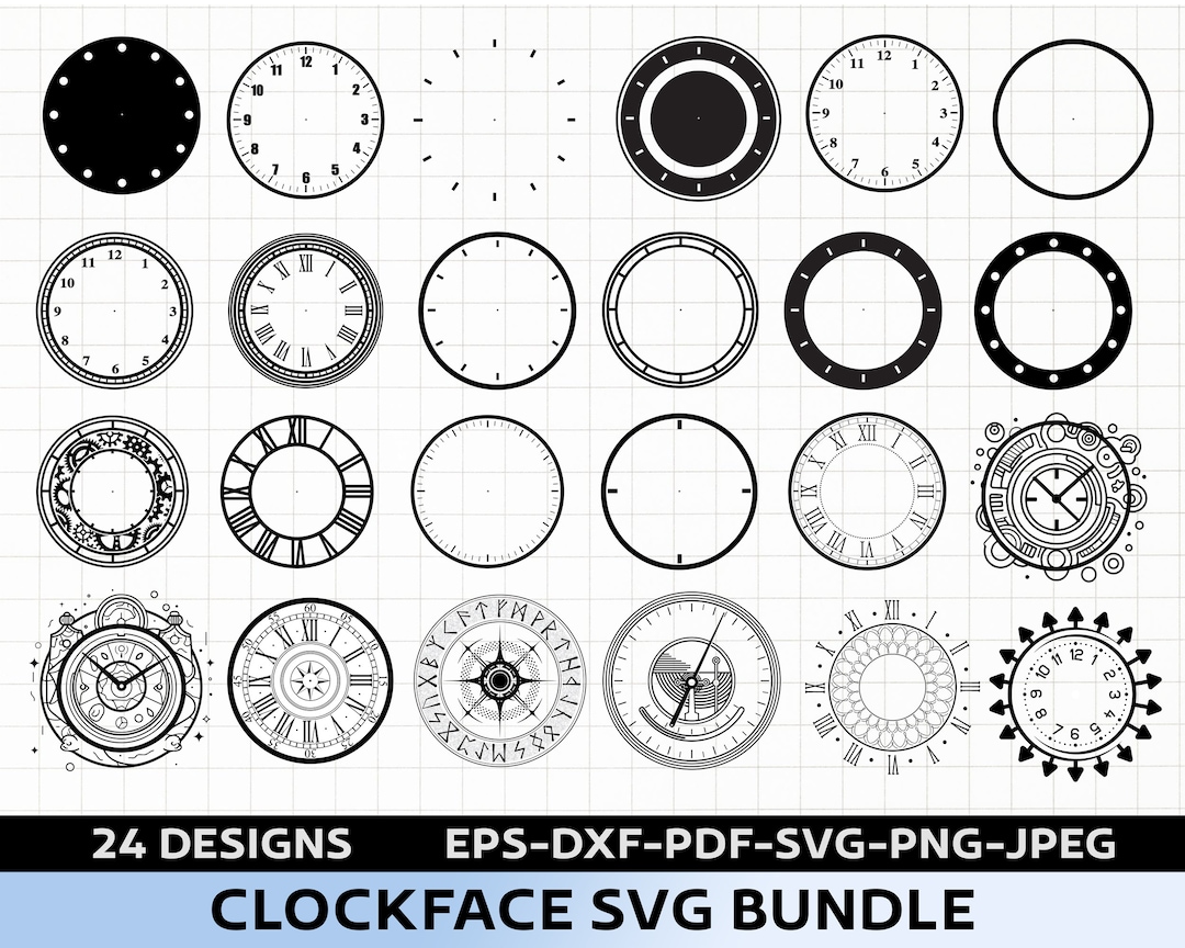 CLOCK FACE SVG Bundle Clock Face Clipart Clock Face Cricut - Etsy Australia