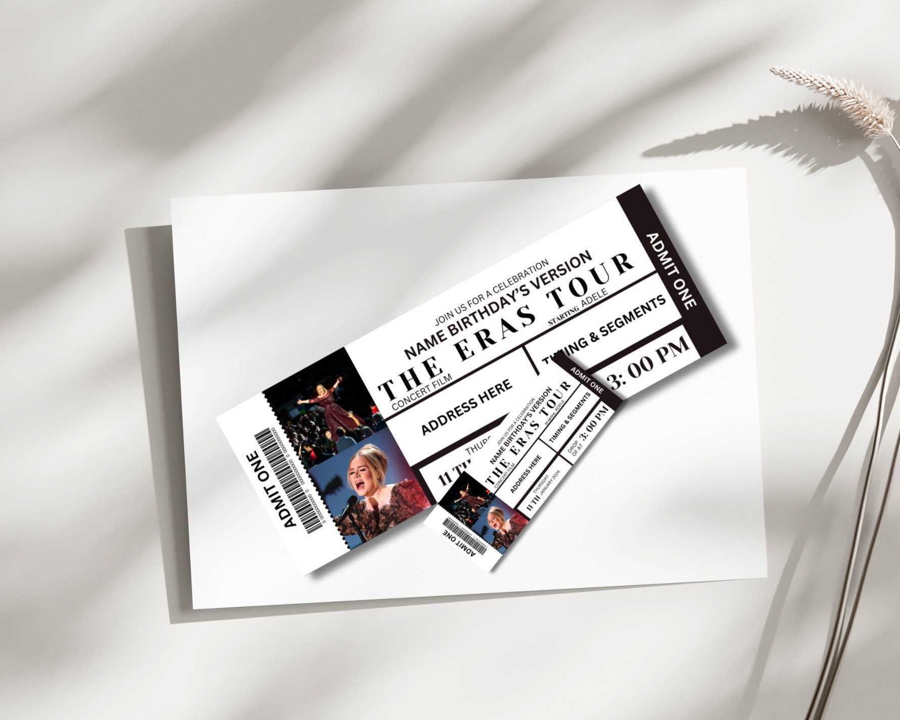 Eras Birthday Invitation, Eras Tour Movie Ticket Invite, Taylor Party ...