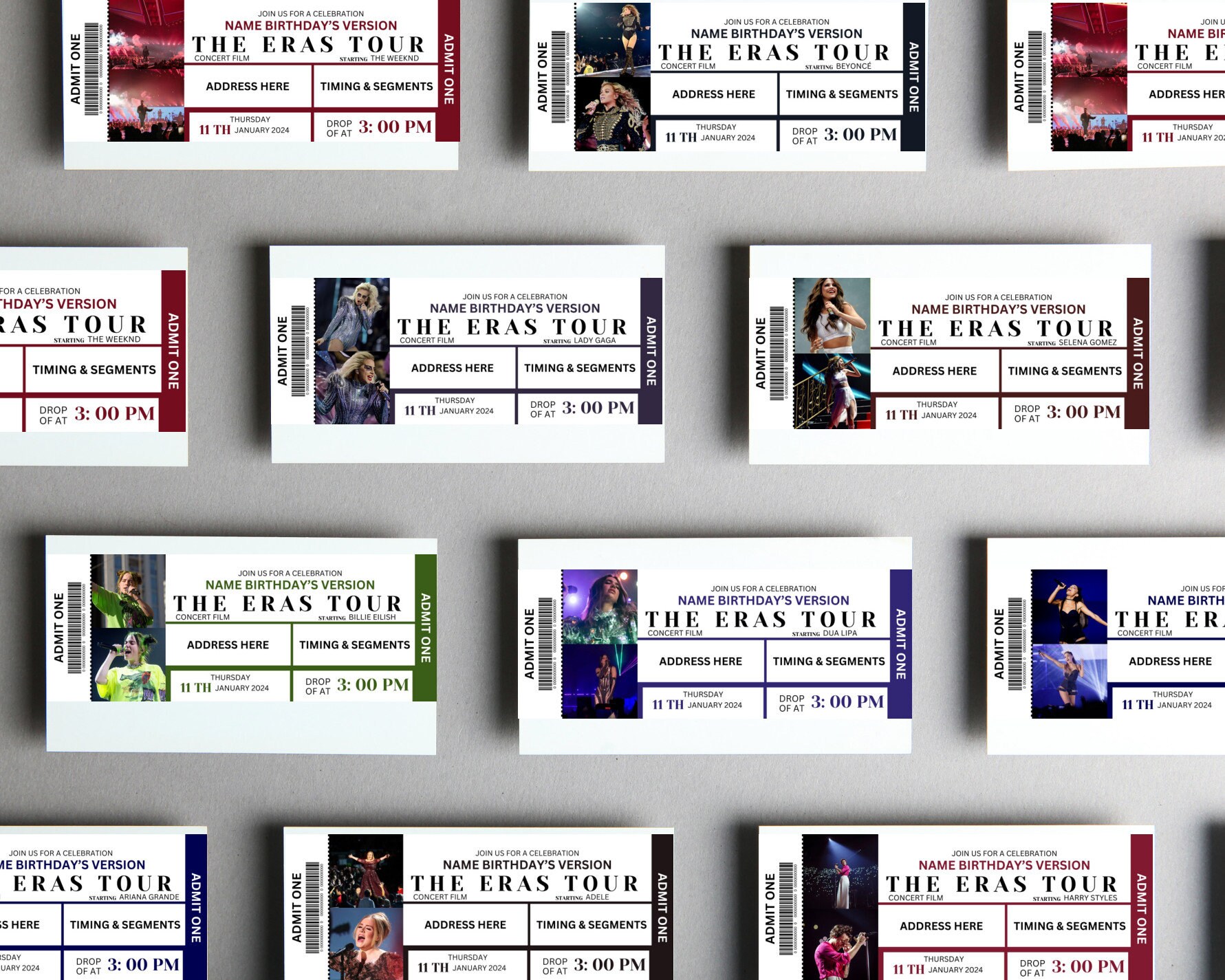 Eras Birthday Invitation, Eras Tour Movie Ticket Invite, Taylor Party ...