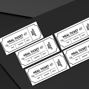 Editable Food Event Ticket Template: DIY Printable Meal Ticket (digital ...