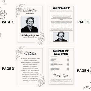 Editable Funeral Program Template, Funeral Memorial, Greenery Order of ...