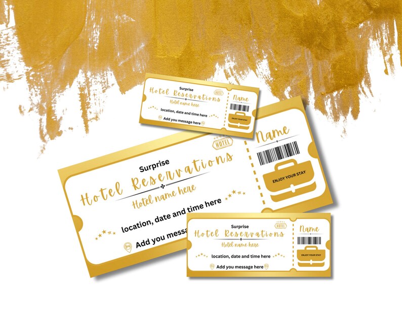 Hotel Reservation Voucher. Surprise Hotel Reservation Gift Ticket ...