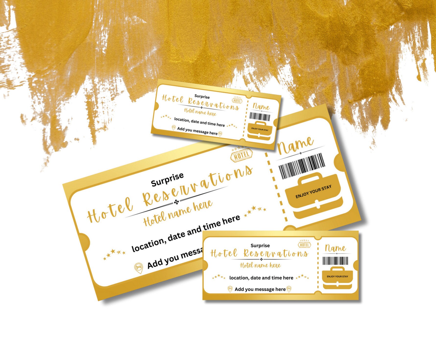 Hotel Reservation Voucher. Surprise Hotel Reservation Gift Ticket ...