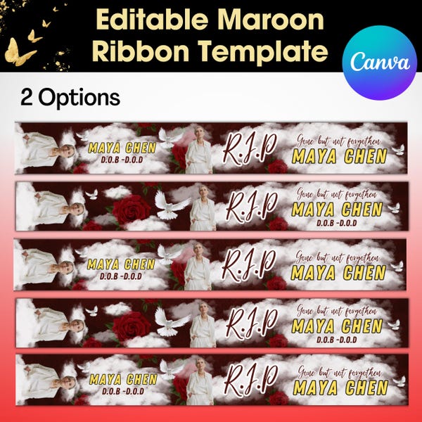Maroon Ribbons - Etsy