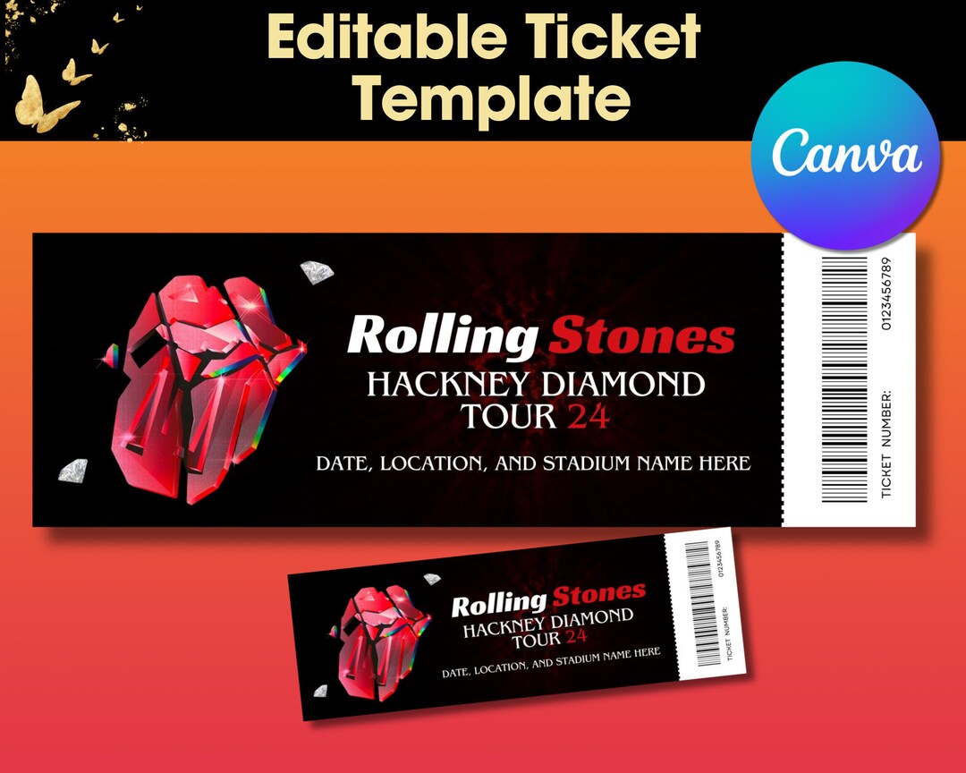Editable Concert Ticket Canva Template, DIY Concert Ticket, Printable ...