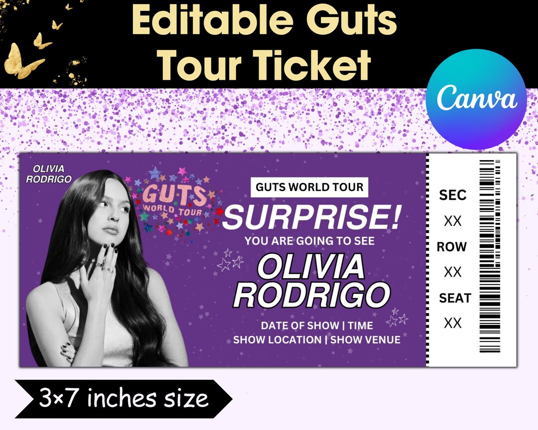 Editable Pop Star Concert Ticket Template (digital Download - Etsy