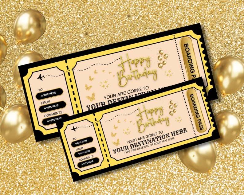 Editable Boarding Pass Template, Airline Ticket Canva, Printable ...