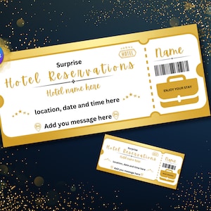 Hotel Reservation Voucher. Surprise Hotel Reservation Gift Ticket ...