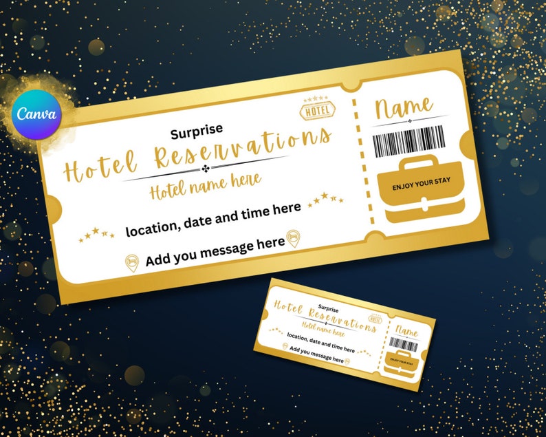 Hotel Reservation Voucher. Surprise Hotel Reservation Gift Ticket ...