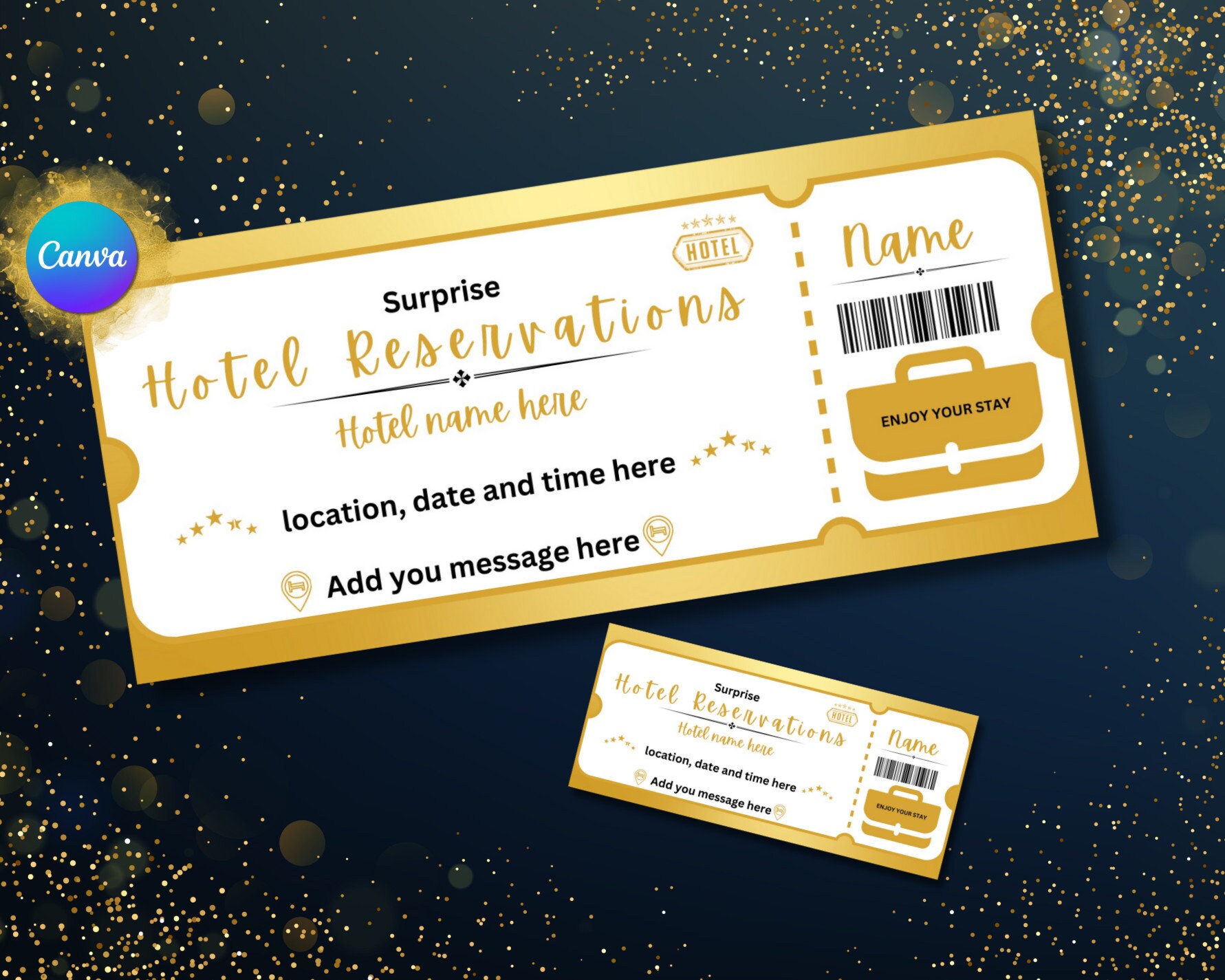 Hotel Reservation Voucher. Surprise Hotel Reservation Gift Ticket ...