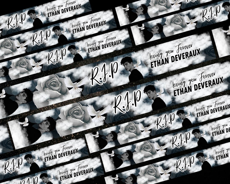 Black Memorial Ribbon Template | Death Announcement Ribbon | Memorial ...