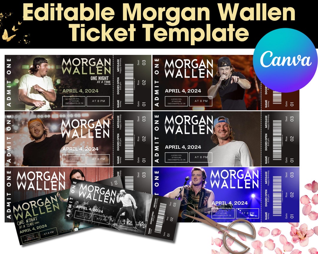 Country Concert Ticket Template, Editable Event Pass (digital Download ...