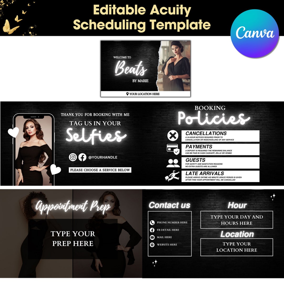 Makeup Artist Acuity Scheduling Template: Editable Client Booking Form ...
