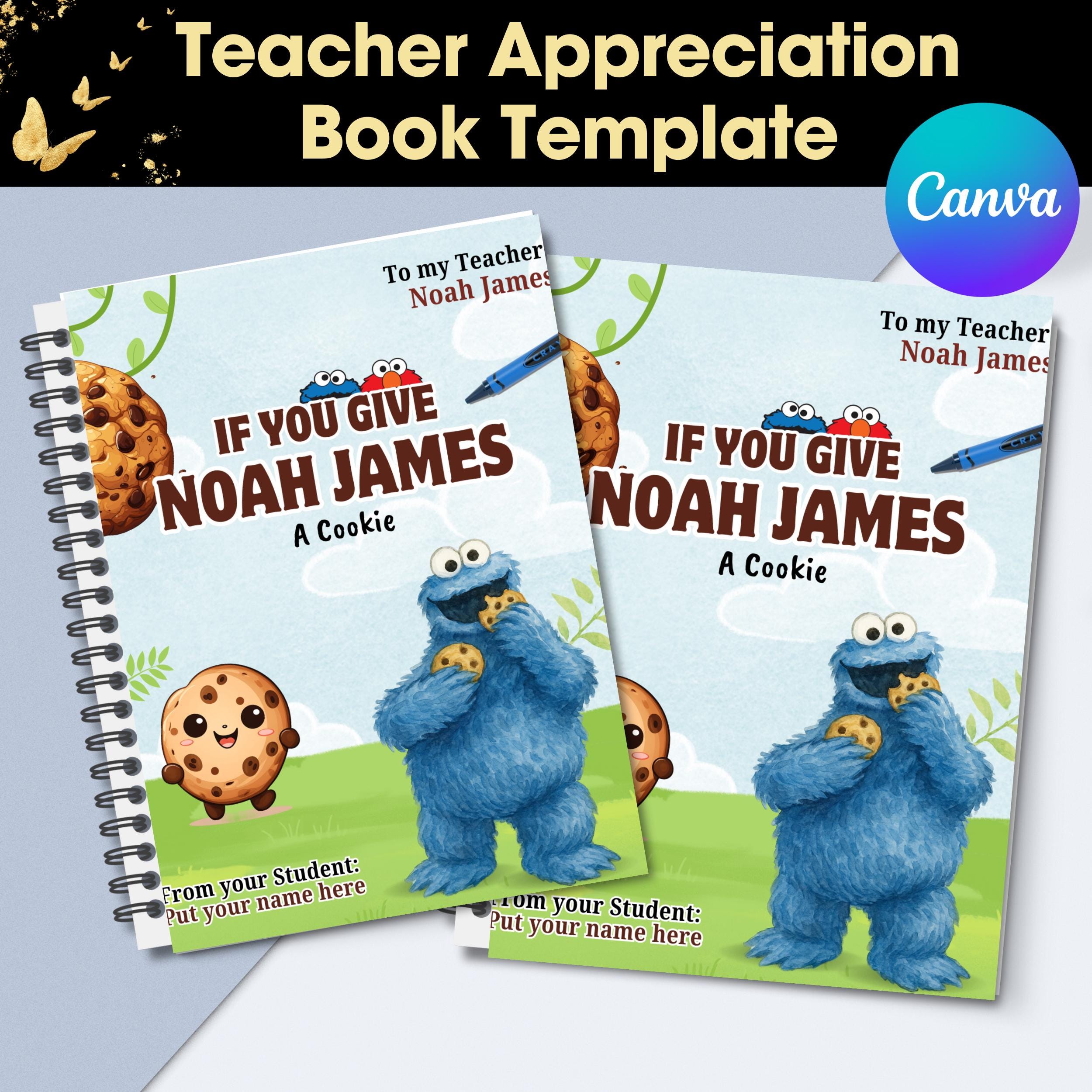 Editable Teacher Appreciation Book Template, Canva Thank You Gift ...