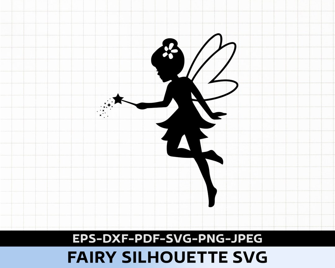 Fairy Silhouette SVG File Fairy Clipart Fairy Vector Cute - Etsy