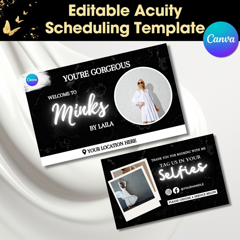 Acuity Scheduling Business Card Template: Editable Salon Design (canva ...