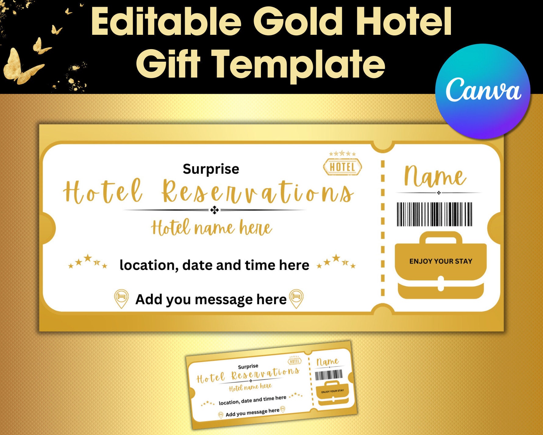 Hotel Reservation Voucher. Surprise Hotel Reservation Gift Ticket ...