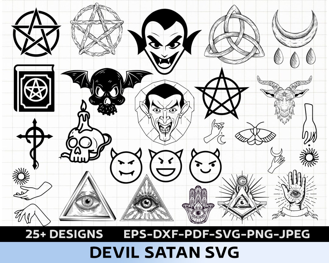 Símbolos ocultos Pentagrama satánico Wicca Pentáculo Demoníaco - Etsy ...