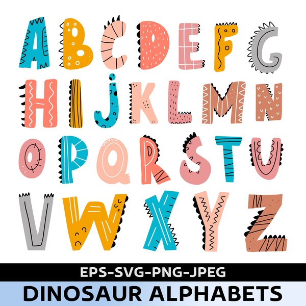Dinosaur Letters - Etsy