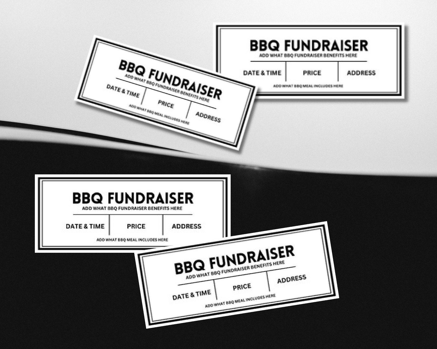 BBQ Fundraiser Ticket Template (digital Download) Customizable - Etsy