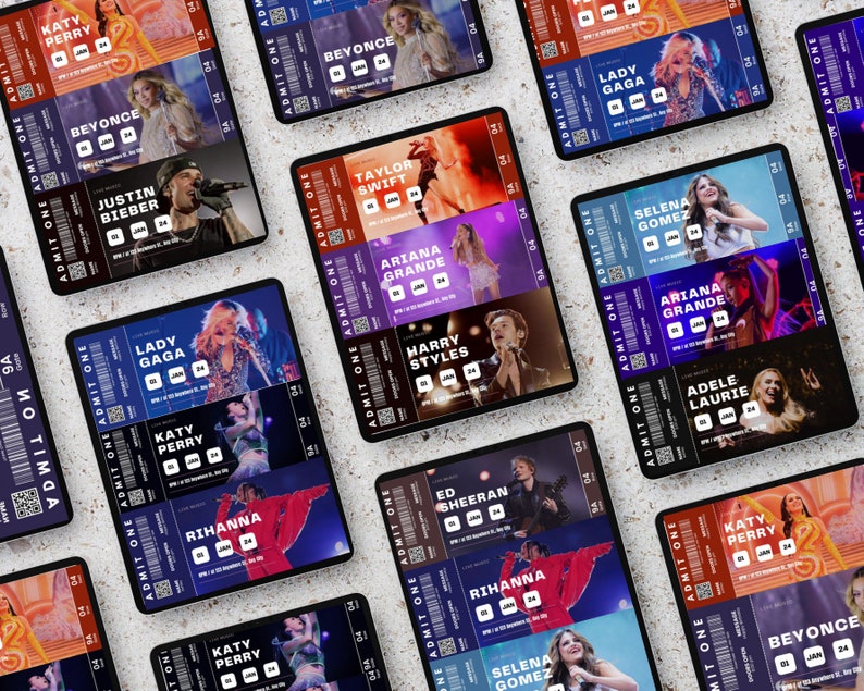 Editable Concert Ticket Template, Custom Music Event Pass (digital ...