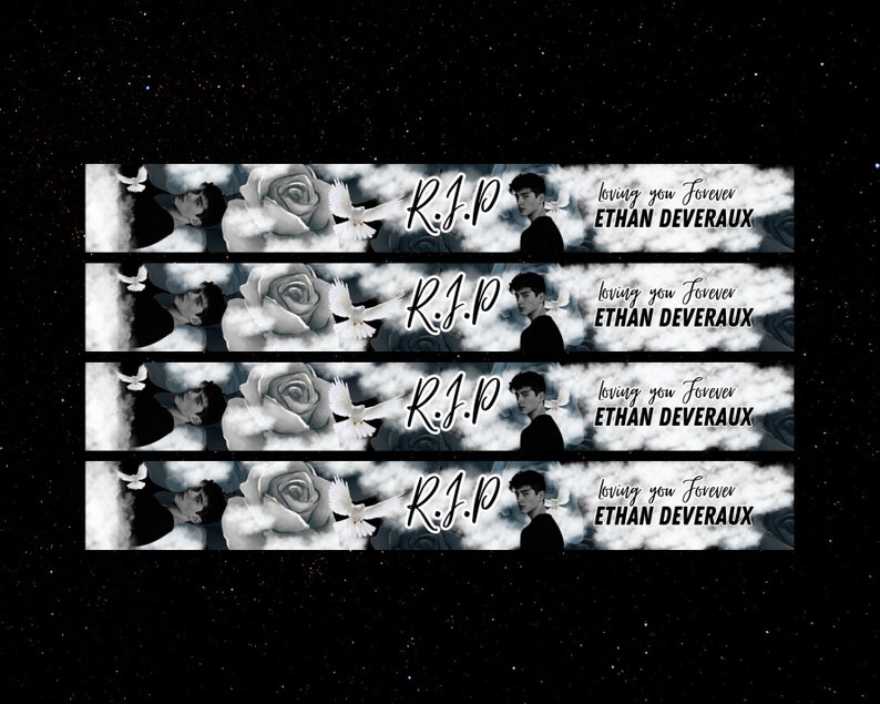 Black Memorial Ribbon Template | Death Announcement Ribbon | Memorial ...