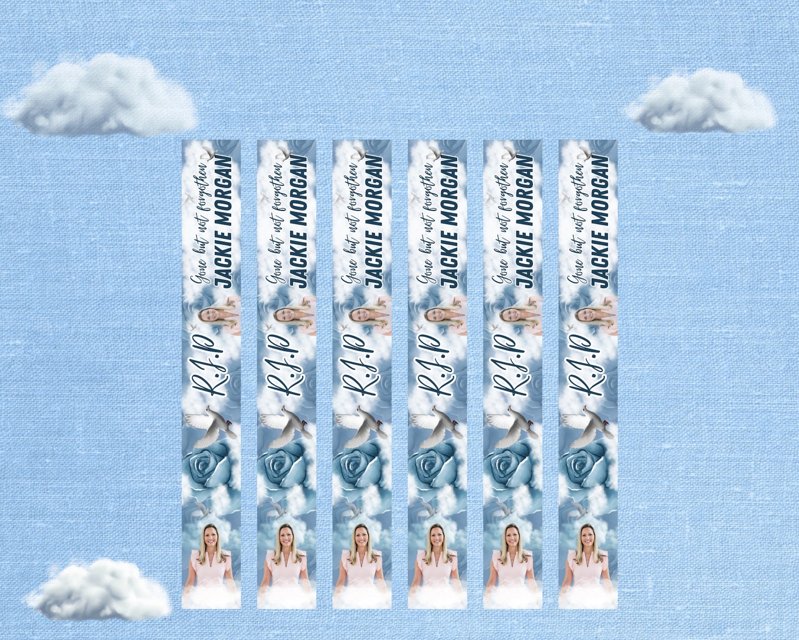 Memorial Ribbon Template, Funeral Announcement (canva Template, Instant ...