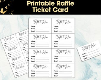 Raffle Ticket Form, Printable Enter to Win Ticket, Drawing Slips - Etsy