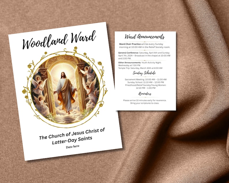 LDS Sacrament Program Template: Customizable Canva Design (digital ...