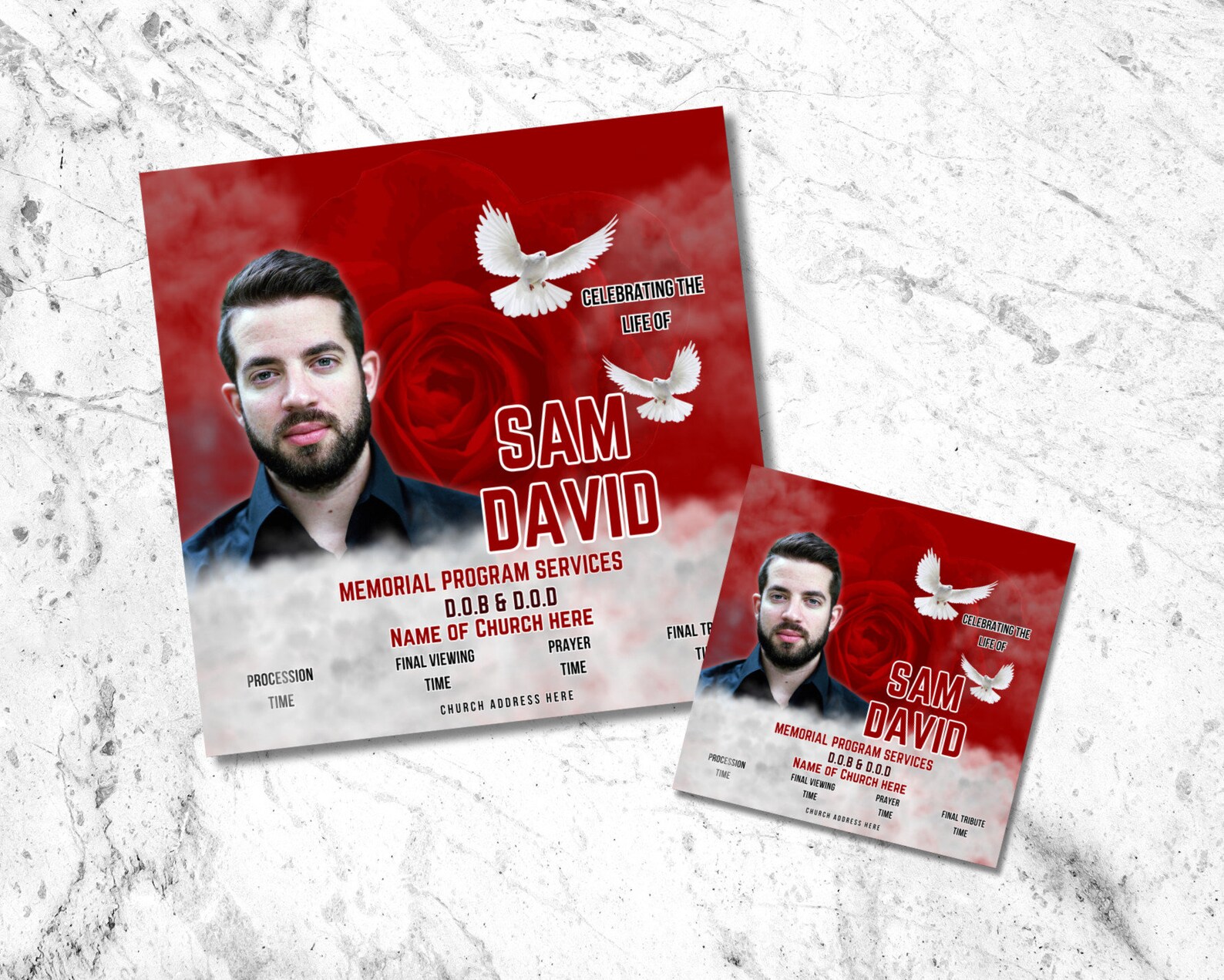 Memorial Funeral Announcement Flyer, Funeral Announcement Template ...