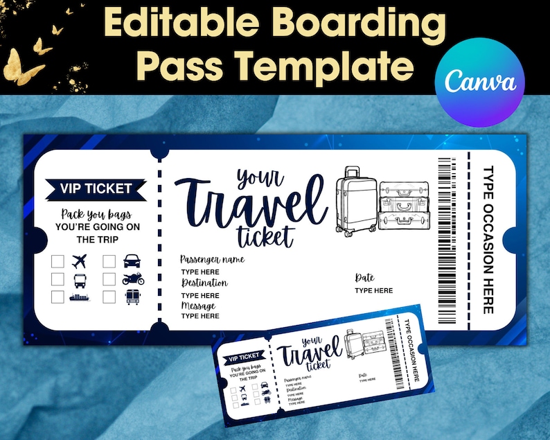 Editable Surprise Trip Ticket Template (instant Download) Pdf - Etsy