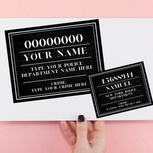 Mugshot Sign Board Template, Editable Photo Booth Prop (instant ...