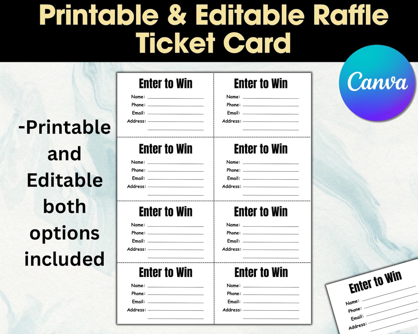 Editable Raffle Ticket Template Printable Raffle Ticket Surprise ...